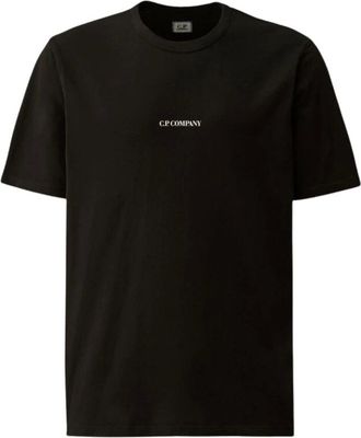 C.P. Company C.p. Company, Homme, Tops, Noir, Taille: L T-Shirt Logo Teint en Pi&egrave;ce