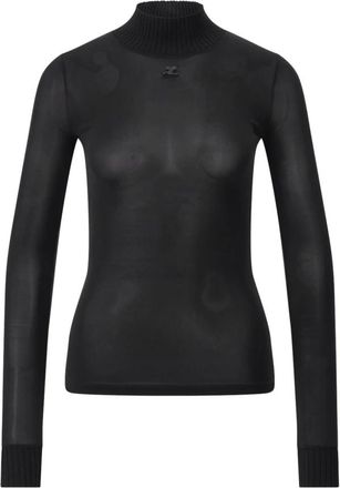 Courr&egrave;ges Damen, Oberteile, Schwarzk, XSGr&ouml;&szlig;e