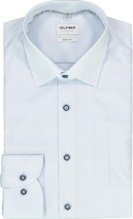 Olymp Herren Hemd blau Baumwoll-Stretch