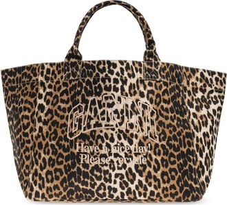 Ganni Femme, Sacs, Beige, Taille: ONE Size Shopper XXL Pocket Print