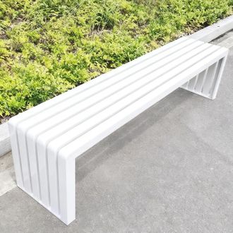 Generic Gartenb&auml;nke Metall Ohne Lehne 2 Sitzer Balkonbank Wetterfest Robuste Parkbank f&uuml;r Terrasse Schulhof Garten Balkon, Keine Montage Erforderlich(White,39