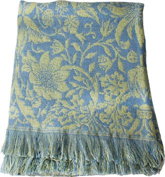 Half Moon Bay ACS William Morris &Uuml;berwurfdecke Erdbeerdieb, 124 x 150 cm, Salbeigr&uuml;n und Blau, RPET-Material