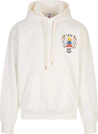 Casablanca Homme, Sweatshirts et sweats à capuche, Blanc, Taille: XL Casa Way Mountain Printed Sweat à capuche