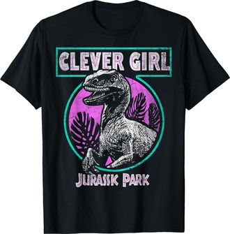 Jurassic Park Distressed Teal Raptor Clever Girl T-Shirt