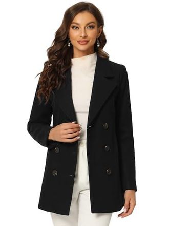 Allegra K Tranch&eacute;e-manteau &agrave; revers crois&eacute; pour femmes Costume dHalloween Noirs XXL