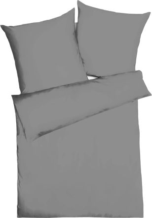 Kaeppel Bettwäsche Uni Fein-Biber (1 x 80x80 + 1 x 135x200 cm, grau 570)