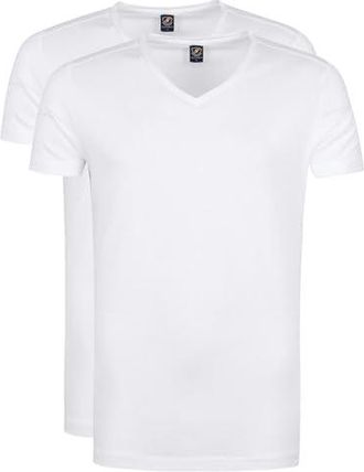 Suitable Vitasu T-Shirt Col en V Blanc 2-Pack - Taille S - - Hommes - Vêtements - 175-2 Vitasu Vneck