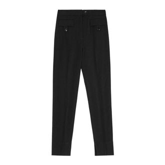 Ganni Twill Stoffhose - - Trousers - Damen - Schwarzk - XS