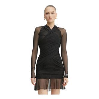 Versace Jeans Couture Ruched Mesh Mini Dress - - Dresses - Damen - Schwarzk - S