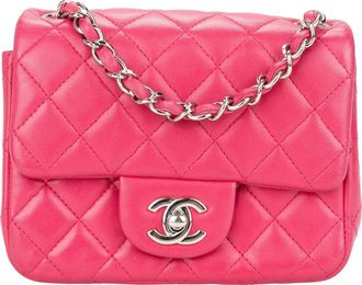 Chanel Crossbody Bags - Chanel Quilted Lambskin Palladium Square Single Fl - Gr. unisize - in Bunt - f&uuml;r Damen