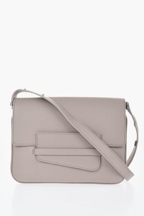 IL BISONTE Solid-Color Hammered Leather Shoulder Bag Il Bisonte
