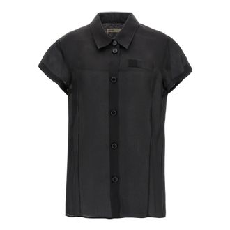 Khaite Keefe Semi-transparente Bluse aus Seidenorganza - - Blouses & Shirts - Damen - Schwarzk - M
