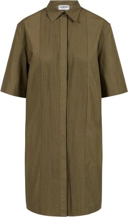 Iceberg Femme, Robes, Vert, Taille: 34 FR Pleated Front Poplin Shirt Dress