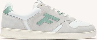 Faguo Baskets blanc et vert clair cuir