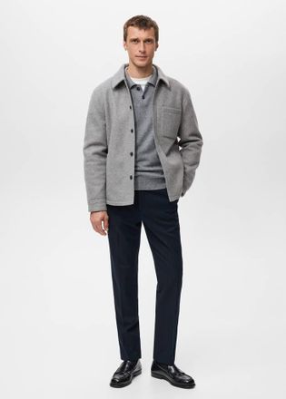 Mango Veste matelass&eacute;e en drap de laine gris chin&eacute; moyen - Homme - XXL - MANGO MAN