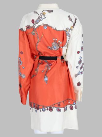 Versace Silk Twill Shirt Dress - Orange