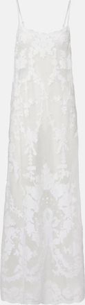 Juliet Dunn Besticktes Maxikleid aus Baumwolle