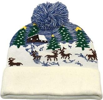 Generic Bonnet de chat avec oreilles - Bonnet dhiver de No&euml;l pour hommes et femmes - Bonnet tricot&eacute; doux et chaud - Chaussettes de ski - Bonnet en fourrure po
