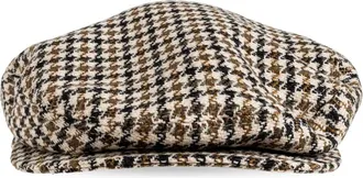 Dolce & Gabbana Woll-Karo-Schieberm&uuml;tze - - Accessories - Herren - Braun - 57 CM