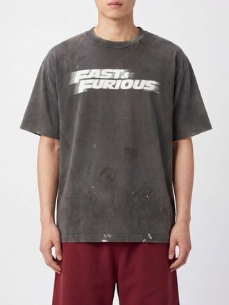 Saint Mxxxxxx T-shirt en coton &agrave; imprim&eacute; graphique et &eacute;paules tombantes