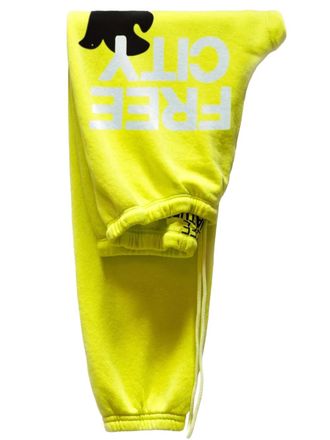 Freecity pantalon de jogging imprim&eacute; &agrave; lien de resserrage - Jaune