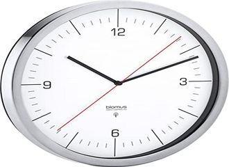 Blomus Funkuhr, Wanduhr, Uhr - CRONO - Edelstahl - wei&szlig; - &Oslash; 24 cm