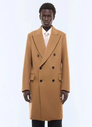 Fursac Manteau en laine et cachemire &agrave; chevrons - Taille 44 - Homme