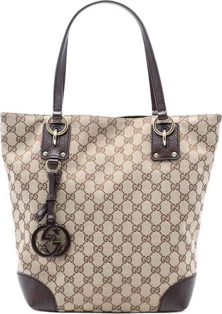 Gucci Shopper - GG Canvas GG Charm Tote - Gr. unisize - in Braun - f&uuml;r Damen