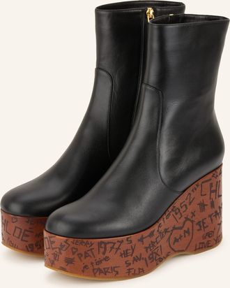 Chloé Plateau-Stiefeletten Maxime schwarz