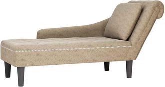 vidaXL Fauteuil long et coussin/accoudoir droit gris clair simili cuir Vidaxl