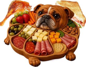 Generico Holztabletts f&uuml;r Lebensmittel, lustige Tischdekoration f&uuml;r Hunde, Wurstbretter mit Holzplatte f&uuml;r Lebensmittel, f&uuml;r K&auml;se, Fleisch, Kekse, Posten