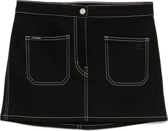 Courrèges Klassischer Jeans-Minirock - Schwarz