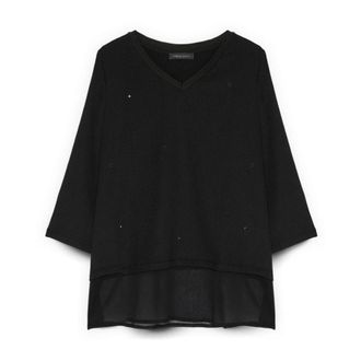 Fiorella Rubino Damen, Blusen & Hemden, Schwarzk, 2XLGr&ouml;&szlig;e
