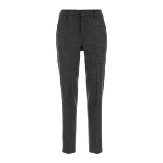 Pantaloni Torino Femme, Pantalons, Gris, Taille: 38 FR Pantalon en Laine Stretch Brod&eacute;