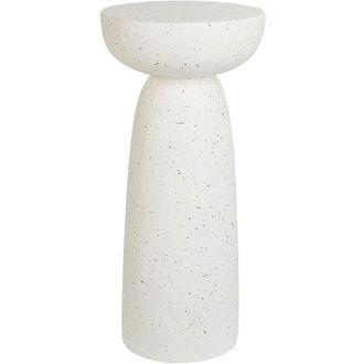Beliani Beliani - Table dappoint ronde en MgO effet terrazzo blanc cass&eacute; - Dimensions 33x33x71 cm - Pour int&eacute;rieur et ext&eacute;rieur - R&eacute;sistante aux intemp&eacute;ries