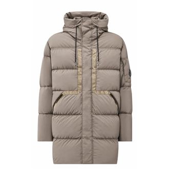 C.P. Company C.p. Company - Doudoune longue &agrave; capuche Nycra R-Lens - Homme - Vestes - Beige - Taille: XL