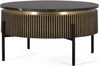Giner&Colomer Giner Y Colomer - Table basse en bois recouverte de bronze et plateau en marbre