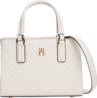 Tommy Hilfiger Damen Th Daily Mini Tote Mono Aw0aw18416 Tragetasche, BEIGE (Soft Cream)