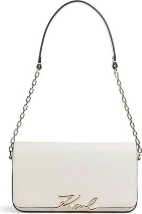 Karl Lagerfeld Femme, Sacs, Blanc, Taille: ONE Size K/Signature Shoulder Pouch