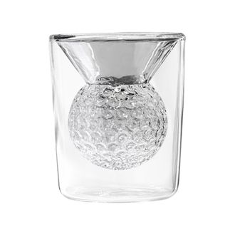 Generico Golfball-Glas - Doppelwandige transparente Tassen, hitzebest&auml;ndige Golfstange, innovative Golfer, kompakte Schussbecher f&uuml;r Whisky, Thrin