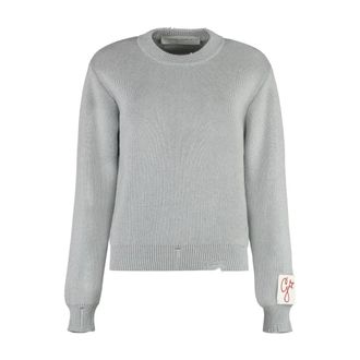Golden Goose Gerippter Strickpullover mit Sternverzierungen - - Knitwear - Damen - Grau - L