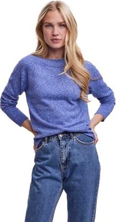 Vero Moda VMDOFFY LS 10201022 Blouse à col Rond pour Femme GA Noos, Surf The Web/Détail : chiné, XS