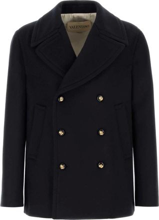 Valentino Garavani Homme, Manteaux, Bleu, Taille: M Caban Coat