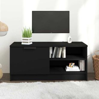 vidaXL Meuble tv Noir 80x35x36,5 cm Bois ding&eacute;nierie