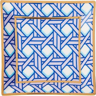 Jonathan Adler Quadratisches Tablett aus Korbgeflecht