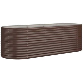 vidaXL Lit sur&eacute;lev&eacute; de jardin Acier enduit de poudre marron