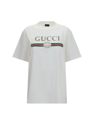 Gucci Womens T-Shirt Regular Cotton Off White-Mc T-Shirts & Jerseys White/mc