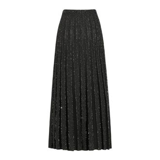D.exterior Femme, Jupes, Noir, Taille: 40 FR Knit Maxi Skirt with Micro-Sequins