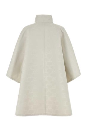 Max Mara Womens Chalk Jacquard Cape 005 Exterior: Polyester Cappotti Coat