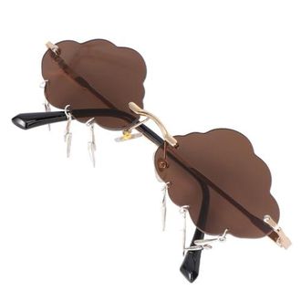 Supvox Lunettes de Soleil Femme sans Monture Accessoire Photo pour Soir&eacute;es et Raves Motif &Eacute;clair Protection UV 14.6X14X4.1 CM